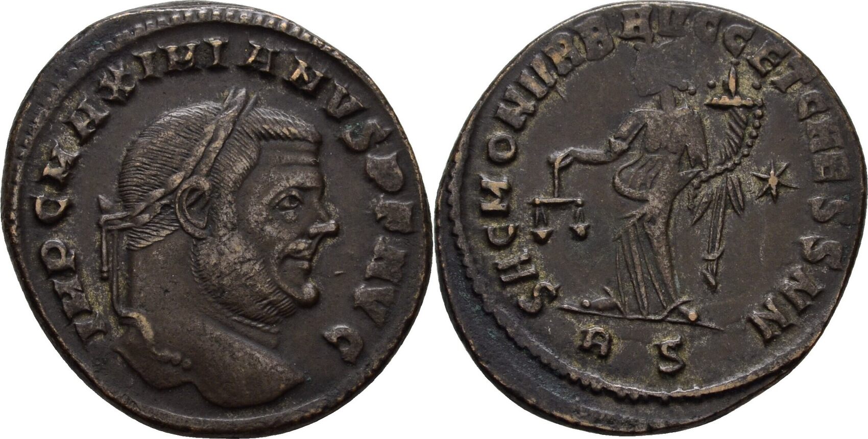 RÖMISCHE KAISERZEIT Bronze 303-305 Maximianus Herculius-285-310 ss | MA ...