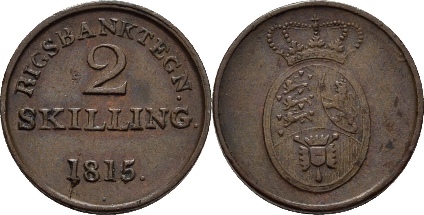 Dänemark 2 Skilling 1815 Frederik VI., 1808-1839 ss | MA-Shops