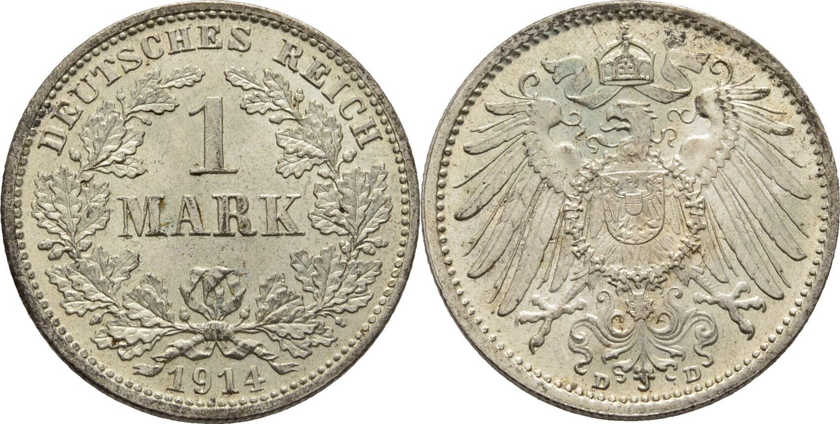 Deutsches Reich 1 Mark 1914 D vz | MA-Shops