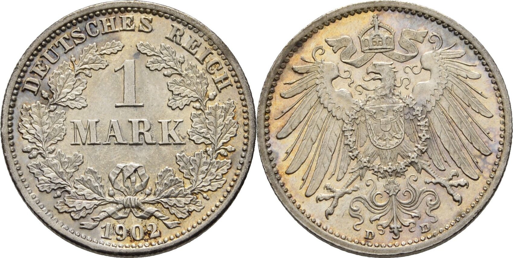 Deutsches Reich 1 Mark 1902 D vz+ | MA-Shops