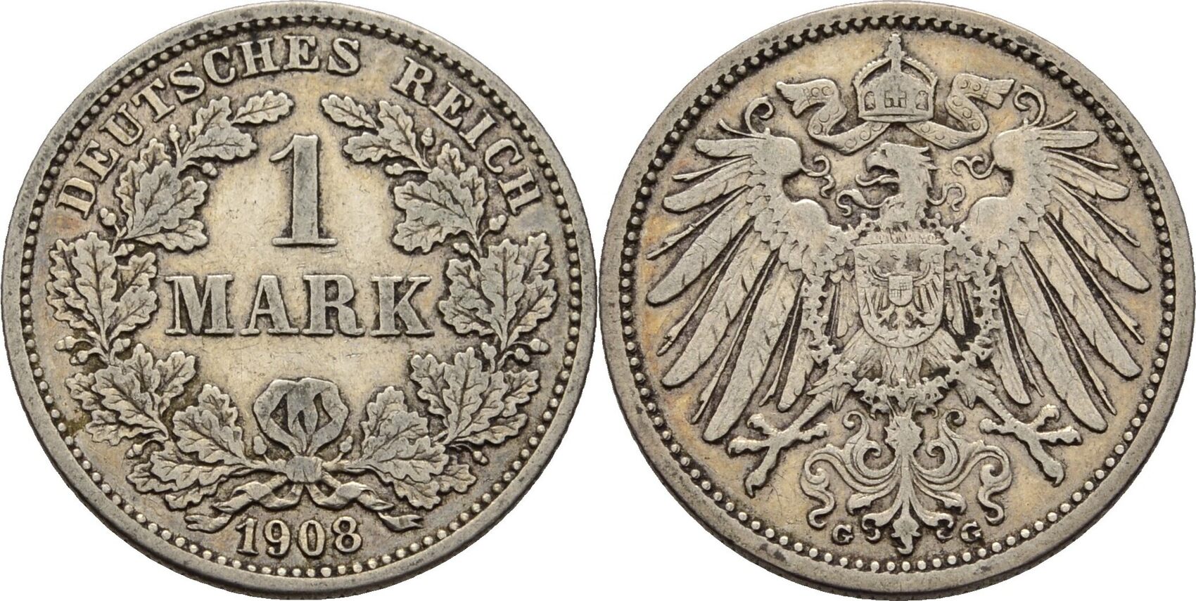 Deutsches Reich 1 Mark 1908 G ss | MA-Shops