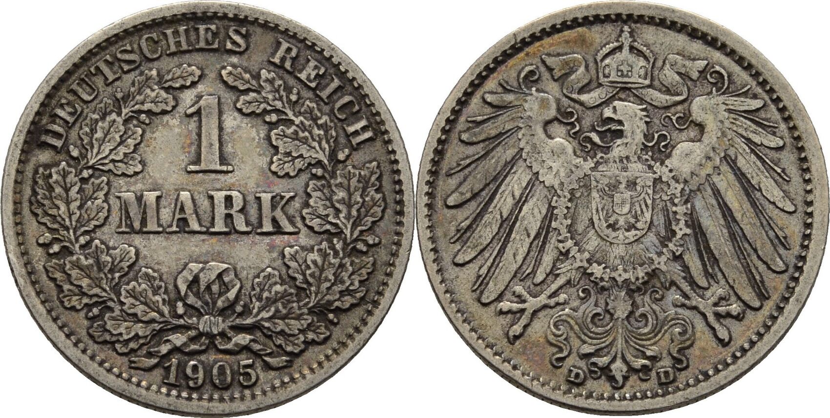 Deutsches Reich 1 Mark 1905 D ss | MA-Shops