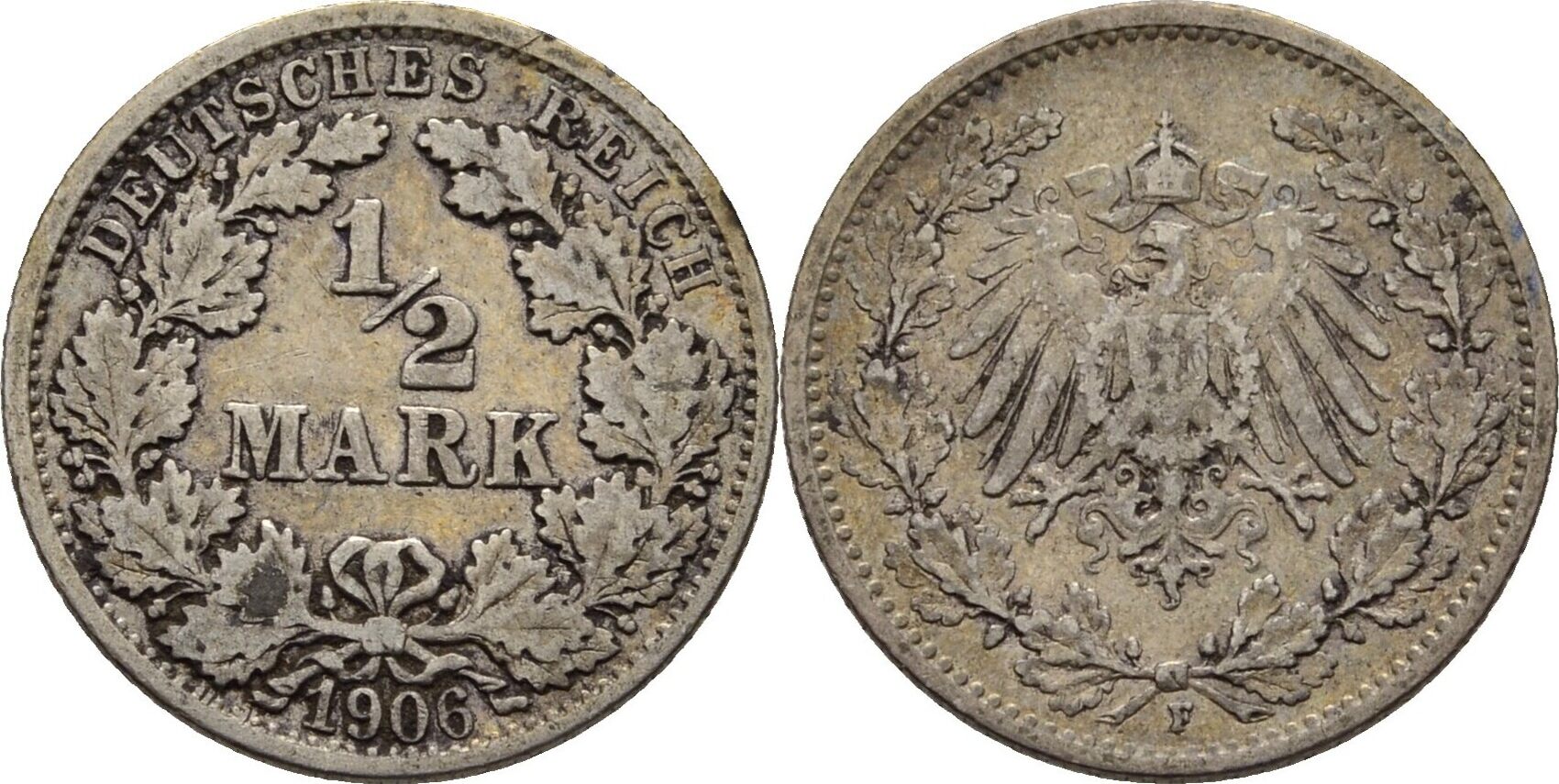 Deutsches Reich 1/2 Mark 1906 F ss | MA-Shops