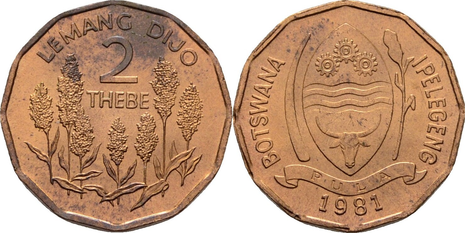 Botswana 2 Thebe 1981 FAO prägefrisch | MA-Shops