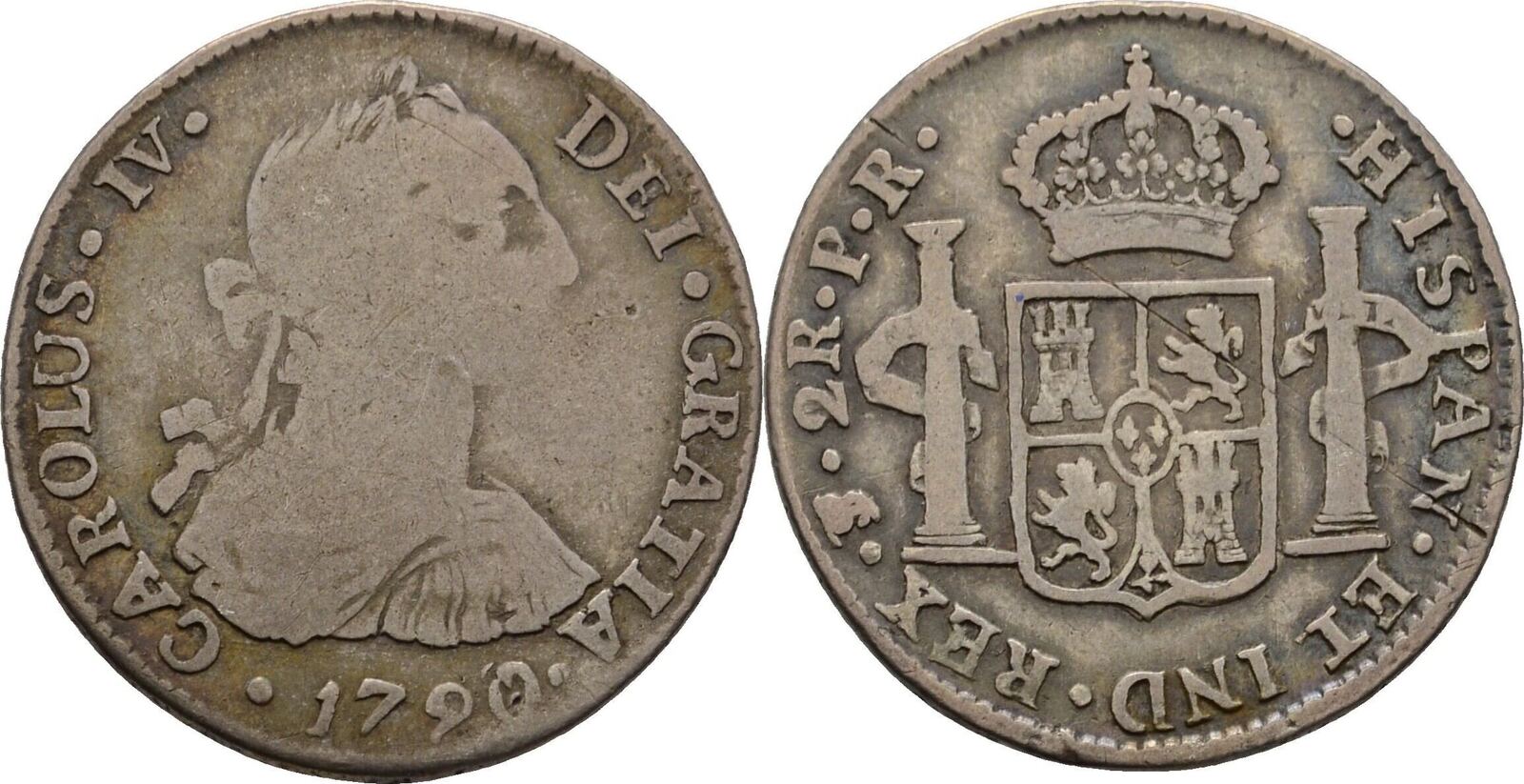 Spanien Bolivien Potosi 2 Reales 1790 Carlos IV., 1788-1808 f.ss/ss | MA-Shops