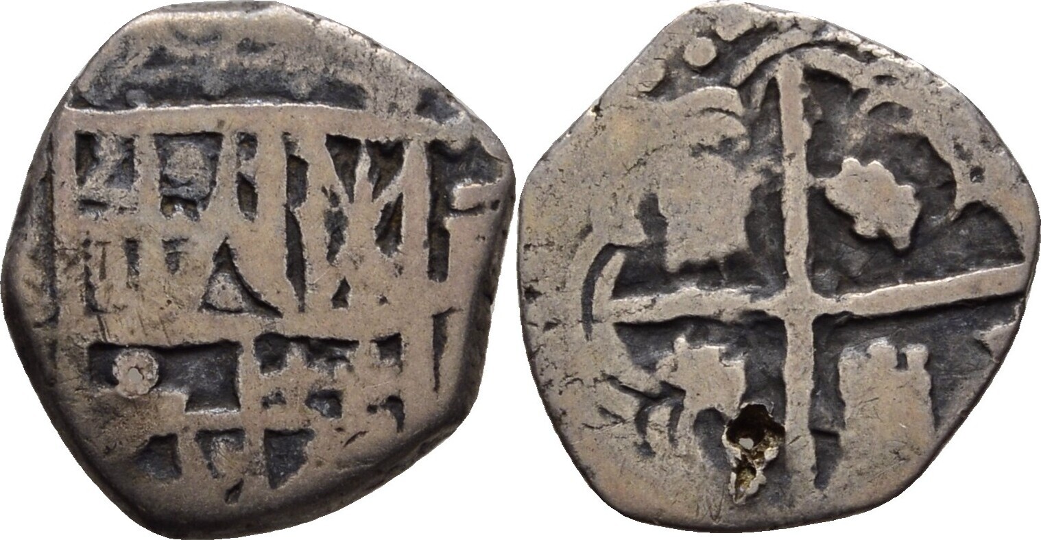 Spanien Bolivien Potosi 1 Real cob 1556-1665 Philipp II.-IV. gelocht, ss | MA-Shops