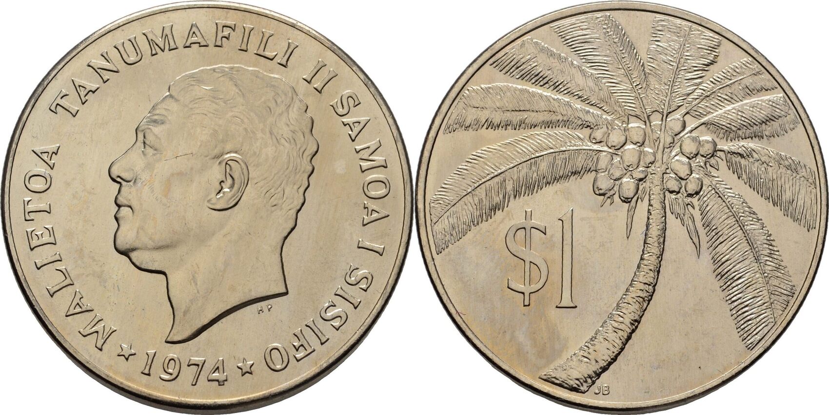 Samoa 1 Dollar 1974 prägefrisch | MA-Shops