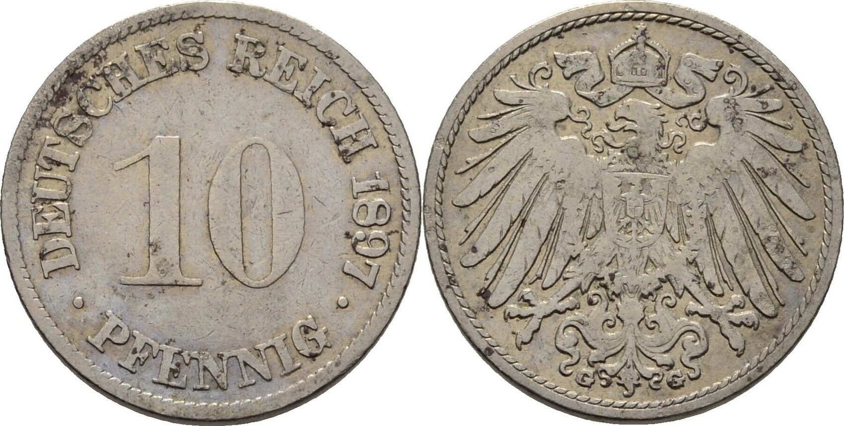 Deutsches Reich 10 Pfennig 1897 G ss | MA-Shops