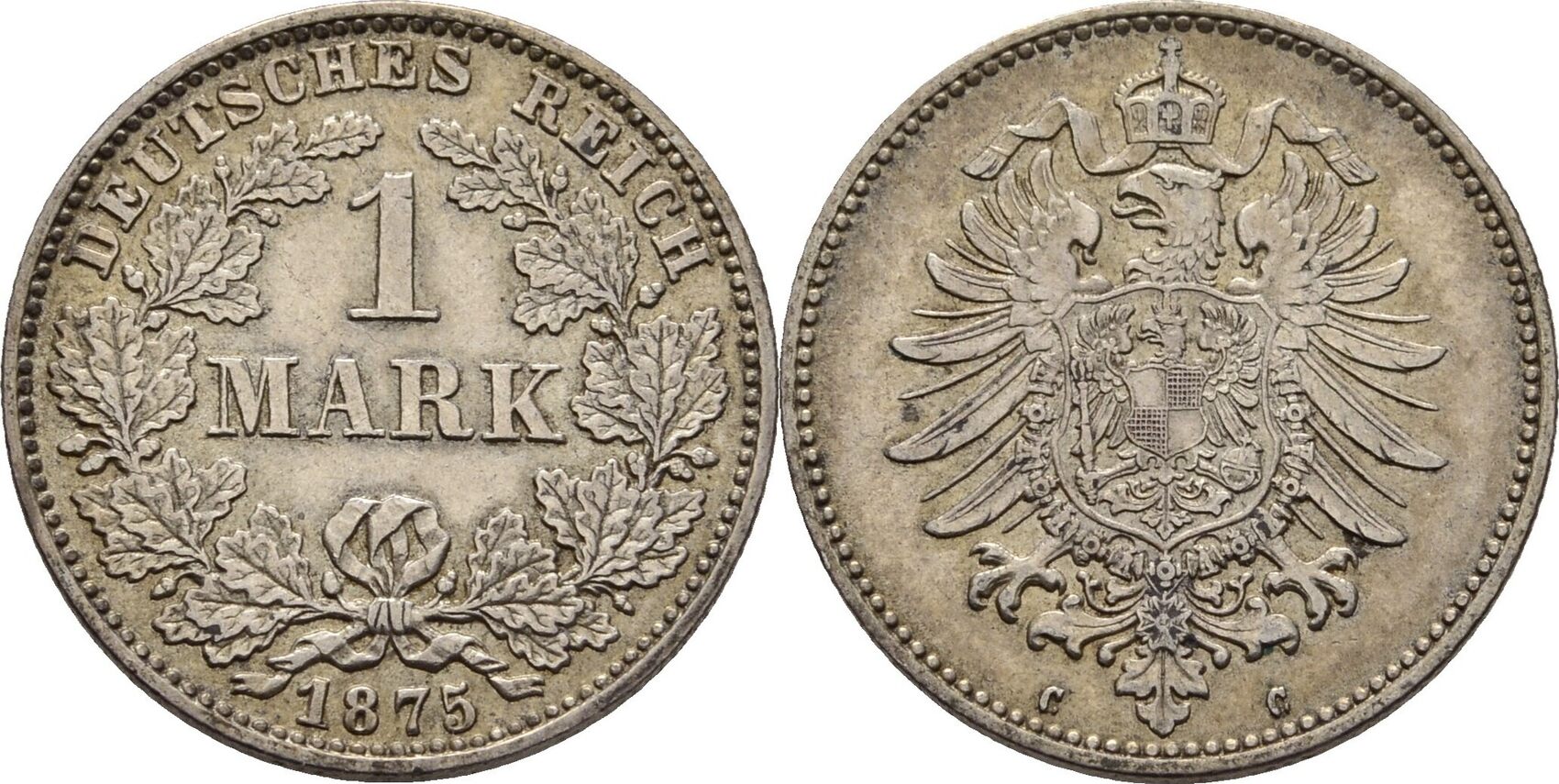 Deutsches Reich 1 Mark 1875 C ss+ | MA-Shops