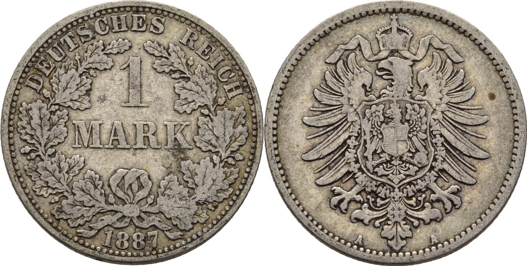 Deutsches Reich 1 Mark 1887 A ss | MA-Shops