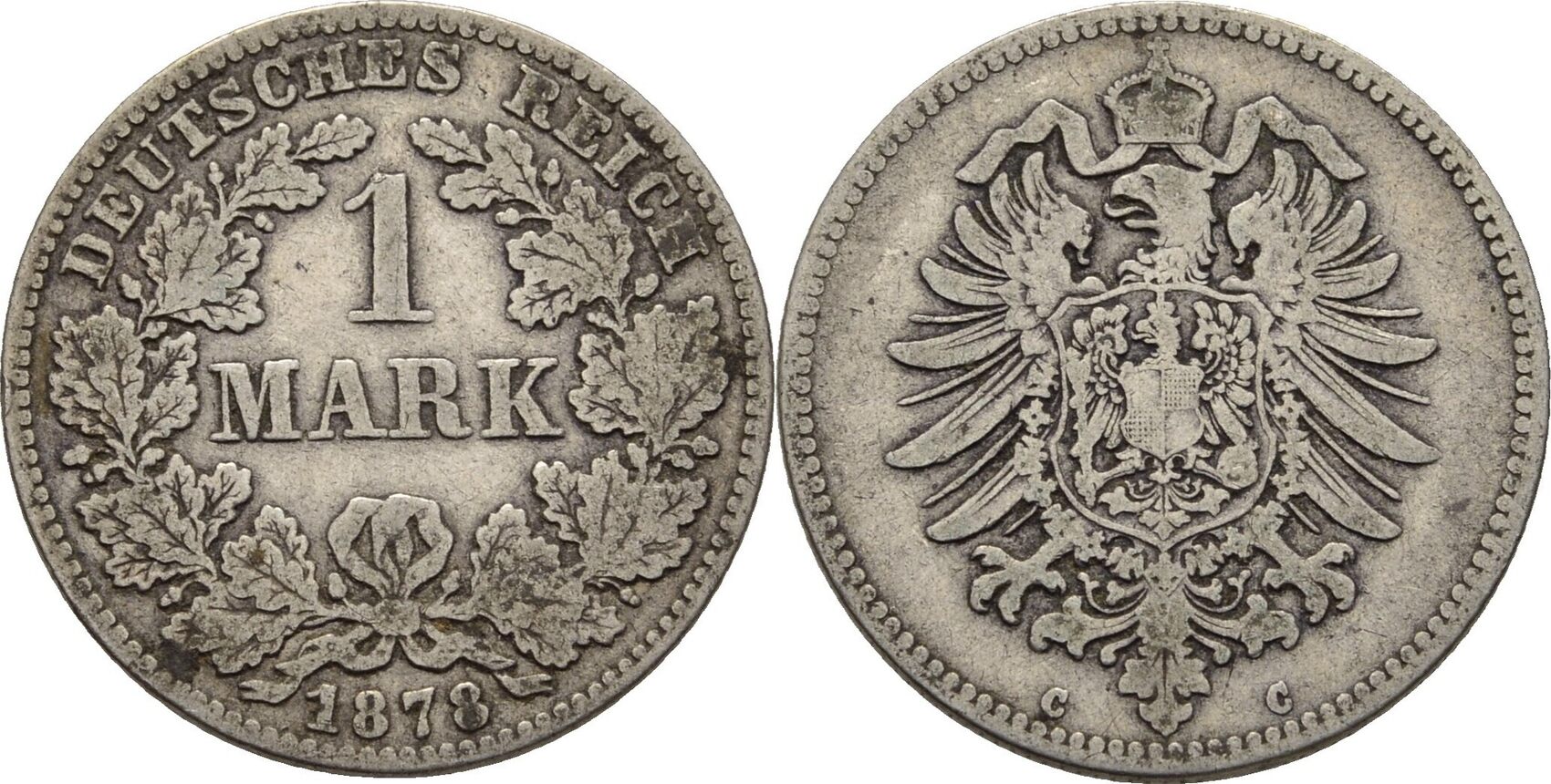 Deutsches Reich 1 Mark 1878 C ss | MA-Shops
