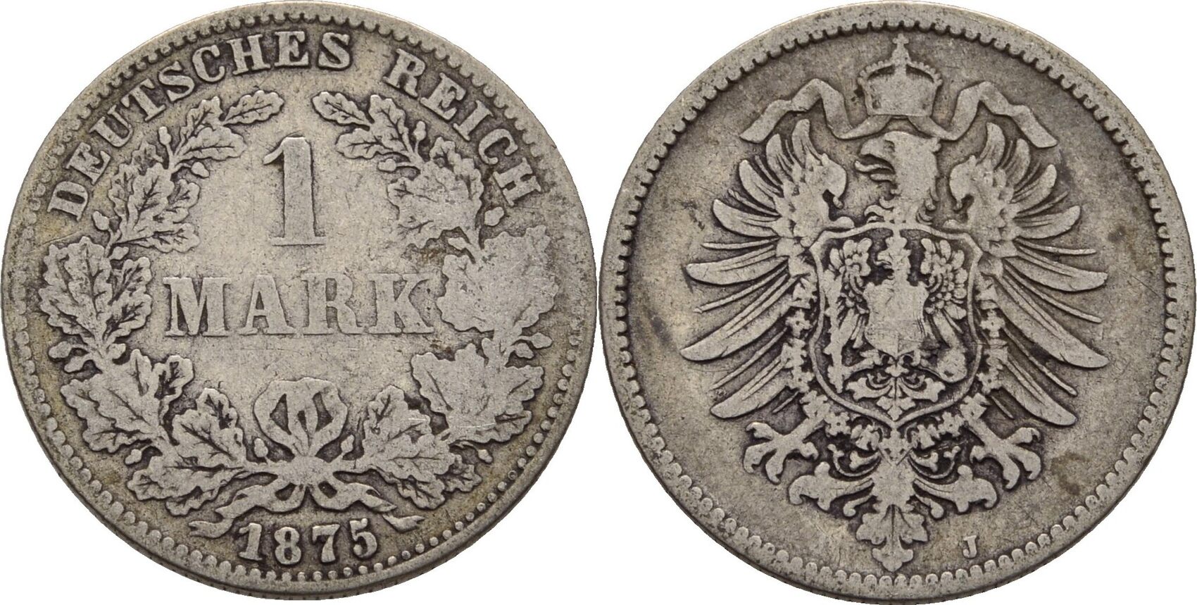 Deutsches Reich 1 Mark 1875 J ss- | MA-Shops