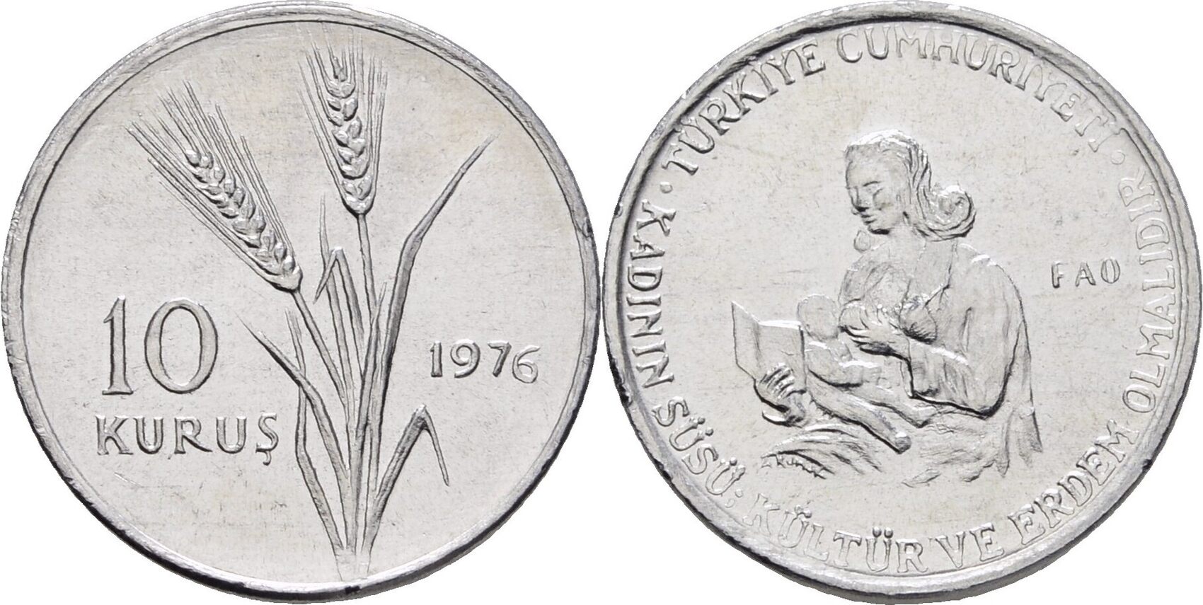 Türkei 10 Kurus 1976 FAO kl. Randschläge, fast prägefrisch | MA-Shops