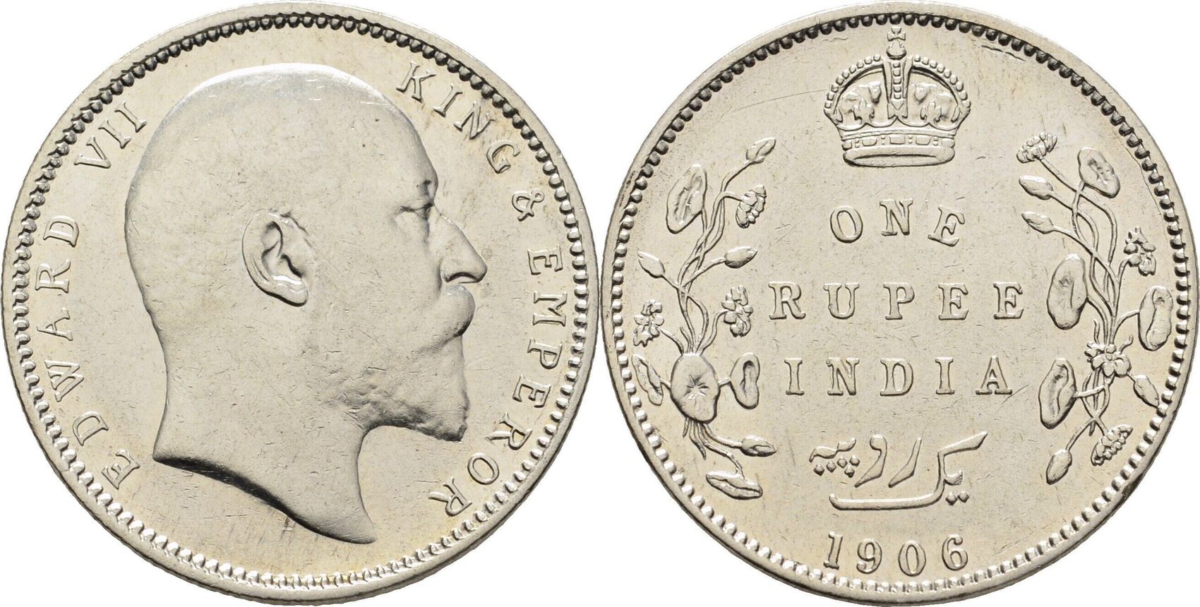 British India Rupee Rupie 1906 Edward VII., 1901-1910 Kratzer, ss | MA ...