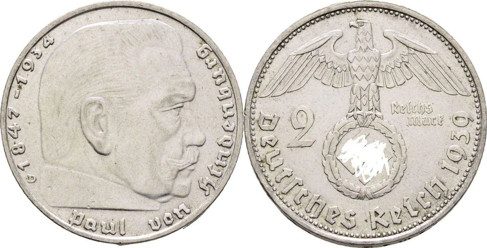 Deutsches Reich 2 Reichsmark 1939 D ss | MA-Shops
