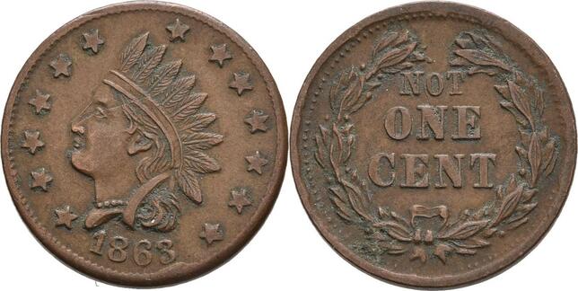 USA NOT One Cent 1863 ss | MA-Shops