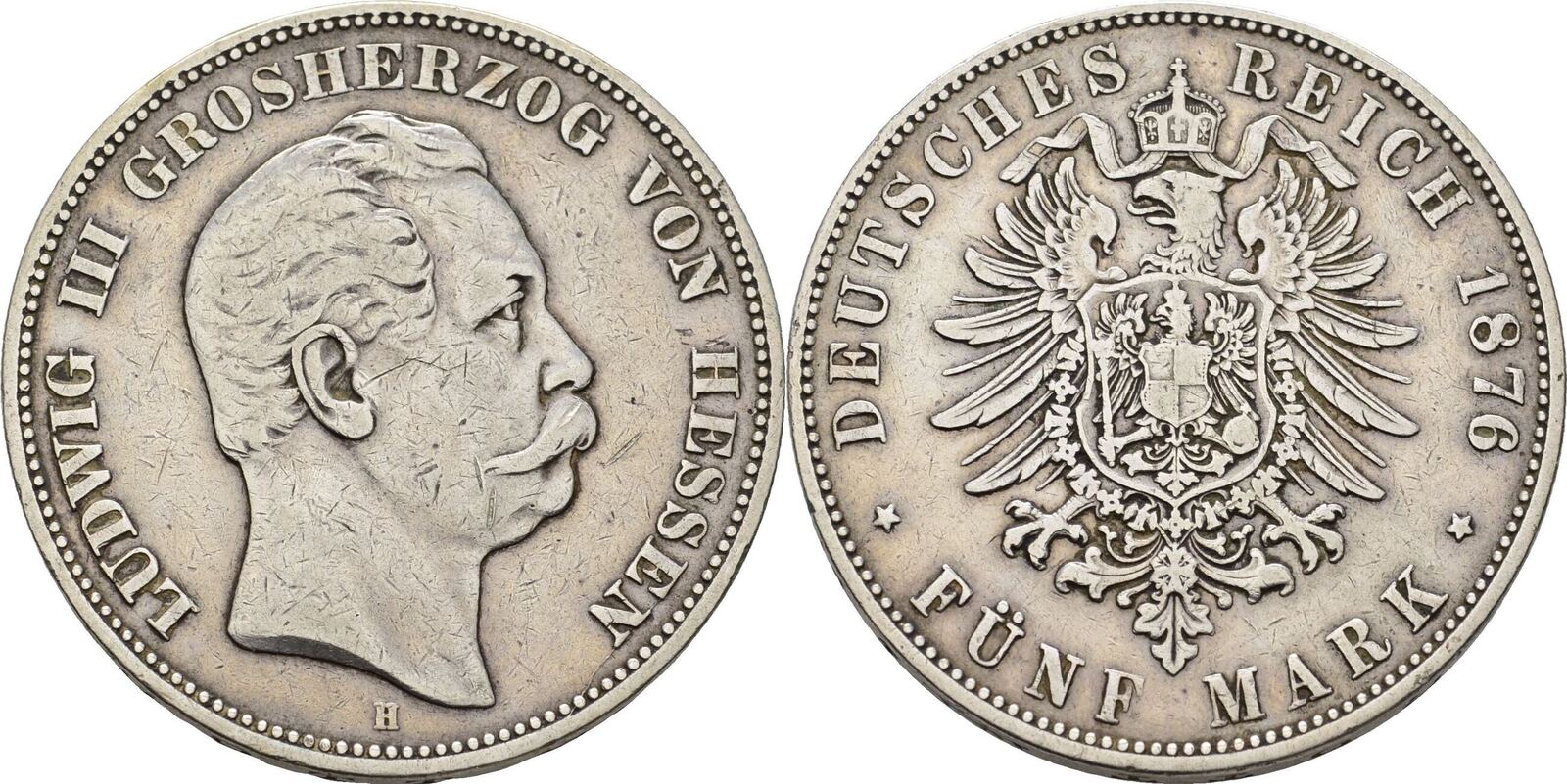 Hessen 5 Mark 1876 Ludwig III., 1848-1877 ss | MA-Shops