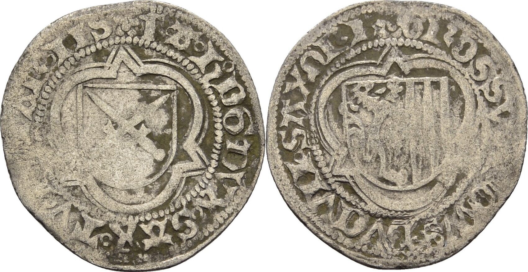 Sachsen Freiberg 1/2 Schwertgroschen 1495 ca. Friedrich III, Johann und ...