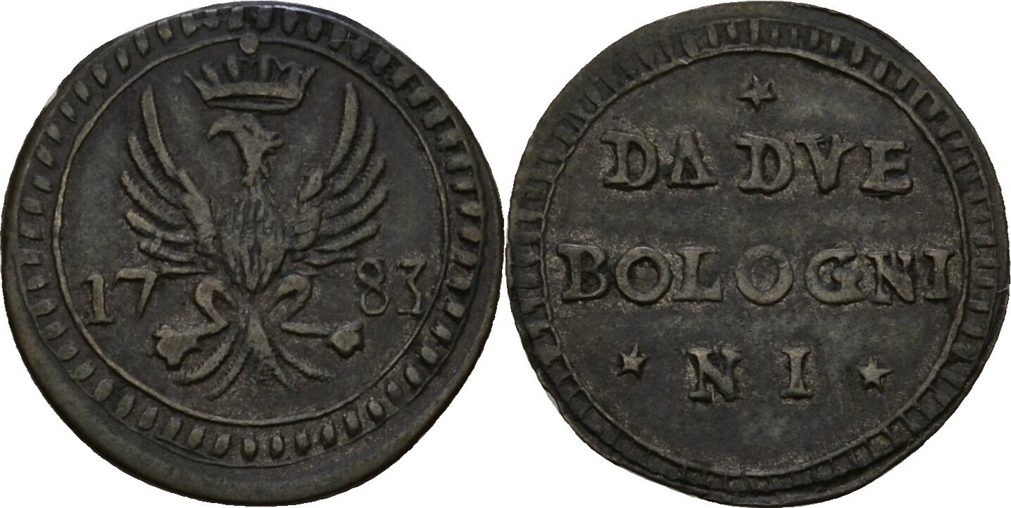 Italien Modena 2 Bolognini 1783 Ercole III d'Este (1780-1796) ss | MA-Shops