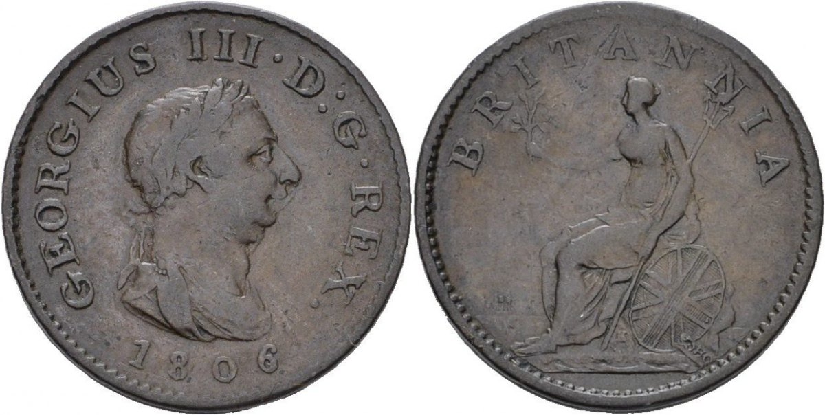 Großbritanien Farthing 1806 George III., 1760-1820 ss | MA-Shops