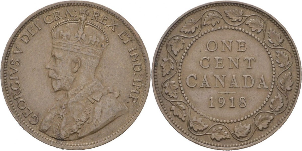 Kanada 1 Cent 1918 Georg V. ss | MA-Shops