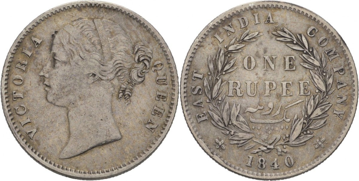 British India Rupee 1840 Victoria, 1837-1901 ss | MA-Shops