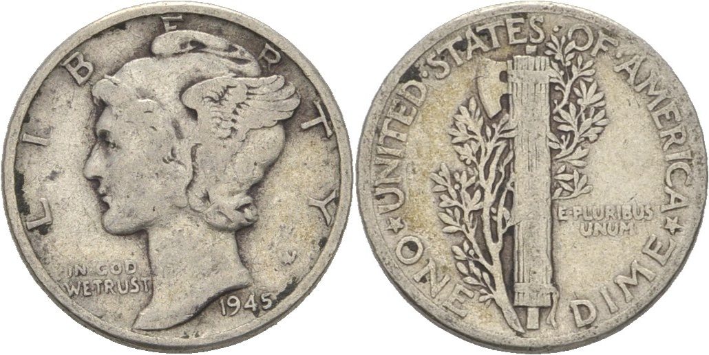 USA 1 Dime 1945 ss | MA-Shops