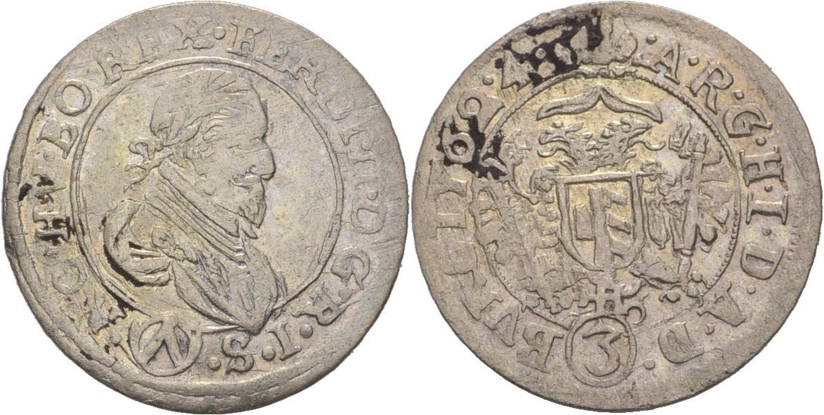 RDR Austria Wien 3 Kreuzer 1624 Ferdinand II., 1619-1637. ss | MA-Shops