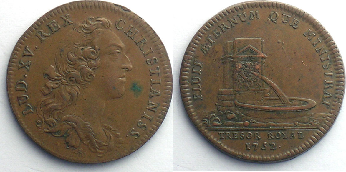 Jetons und Medaillen jeton rond en cuivre 1752 Jetons des alten Regims ...