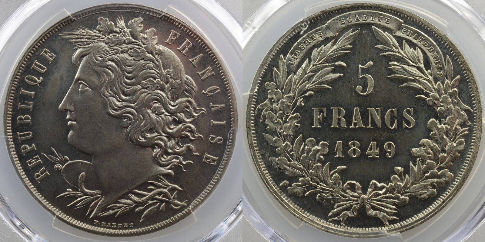 Münzen Frankreich 1793-1959 5 Francs 1848 G.702 Concours de Malbet 1849 ...