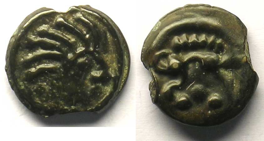 Münzen Potin Senones à la tête d'Indien et au sanglier TTB ss | MA-Shops