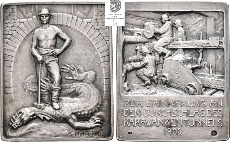 ÖSTERREICH / SLOWENIEN AR-Plakette 1905 Franz Joseph I. Karawanken ...