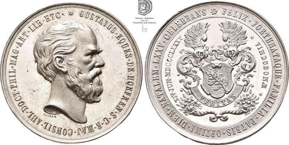 ÖSTERREICH Sn-Medaille 1885 HÖFKEN Dr. Gustav Ritter von, Numismatiker ...