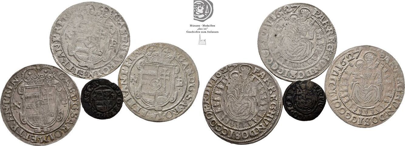 SIEBENBÜRGEN Lot 4 Stk Groschen Denar 1627 Gabriel Bethlen Nagybanya NB ...