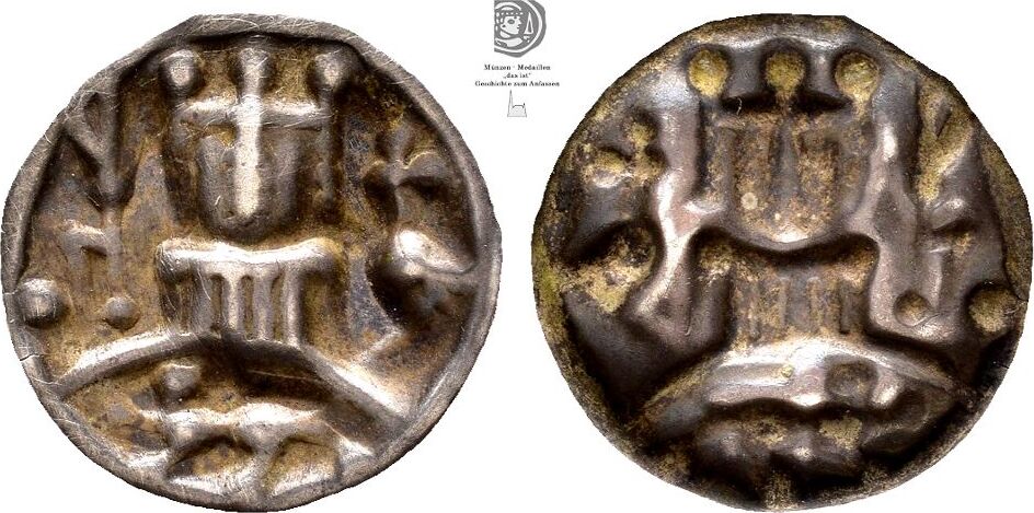 DEUTSCHLAND Brakteat 1273 - 1291 FRANKFURT Rudolph v. Habsburg Hälbling ...