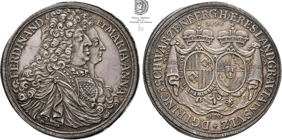 ÖSTERREICH Taler 1696 SCHWARZENBERG Ferdinand KREMNITZ vz | MA-Shops