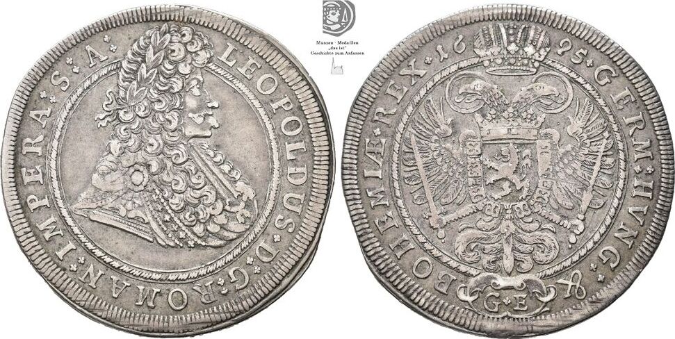 ÖSTERREICH 1/2 Taler 1695 Leopold I. Prag s.sch + | MA-Shops