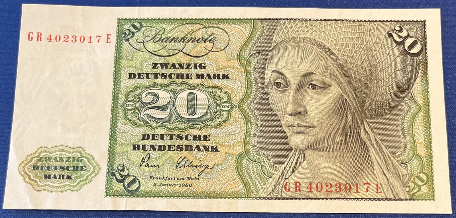 Deutschland BRD 20 Deutsche Mark 1980 20 DM Banknote - Seriennummer GR ...