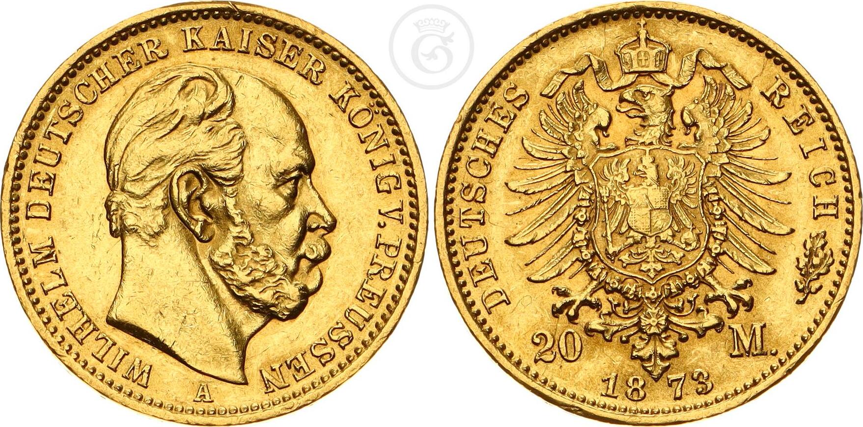 Deutsches Kaiserreich - Preussen 20 Mark 1873 A 20 Goldmark Kaiser ...