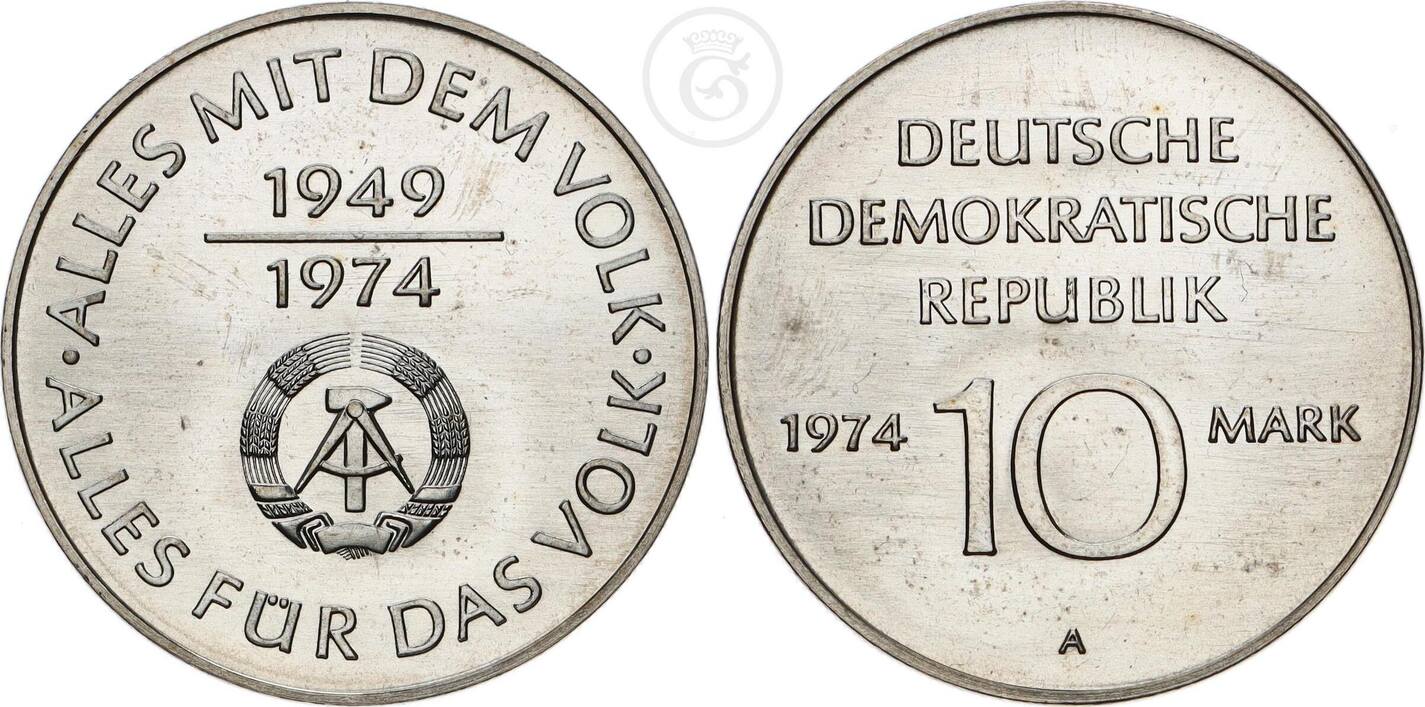 DDR 1974 10 Mark Alles mit dem Volk fast Stempelglanz | MA-Shops
