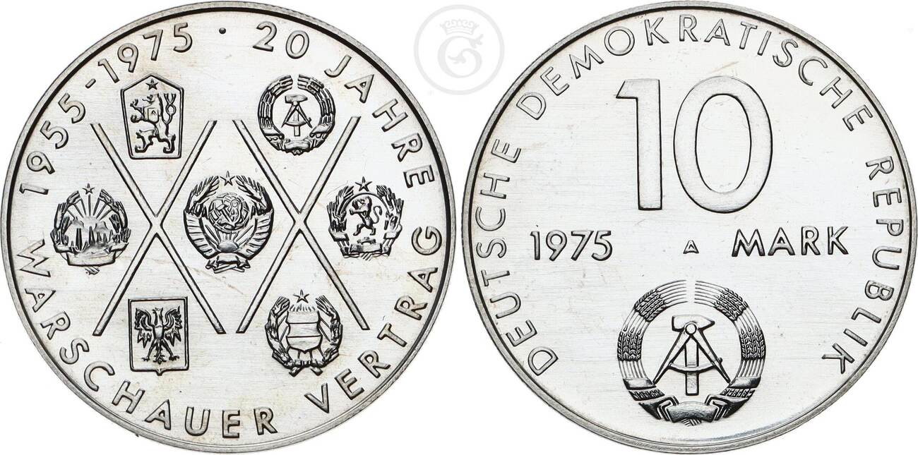 DDR 10 Mark 1975 Warschauer Vertrag prägefrisch - Stempelglanz | MA-Shops