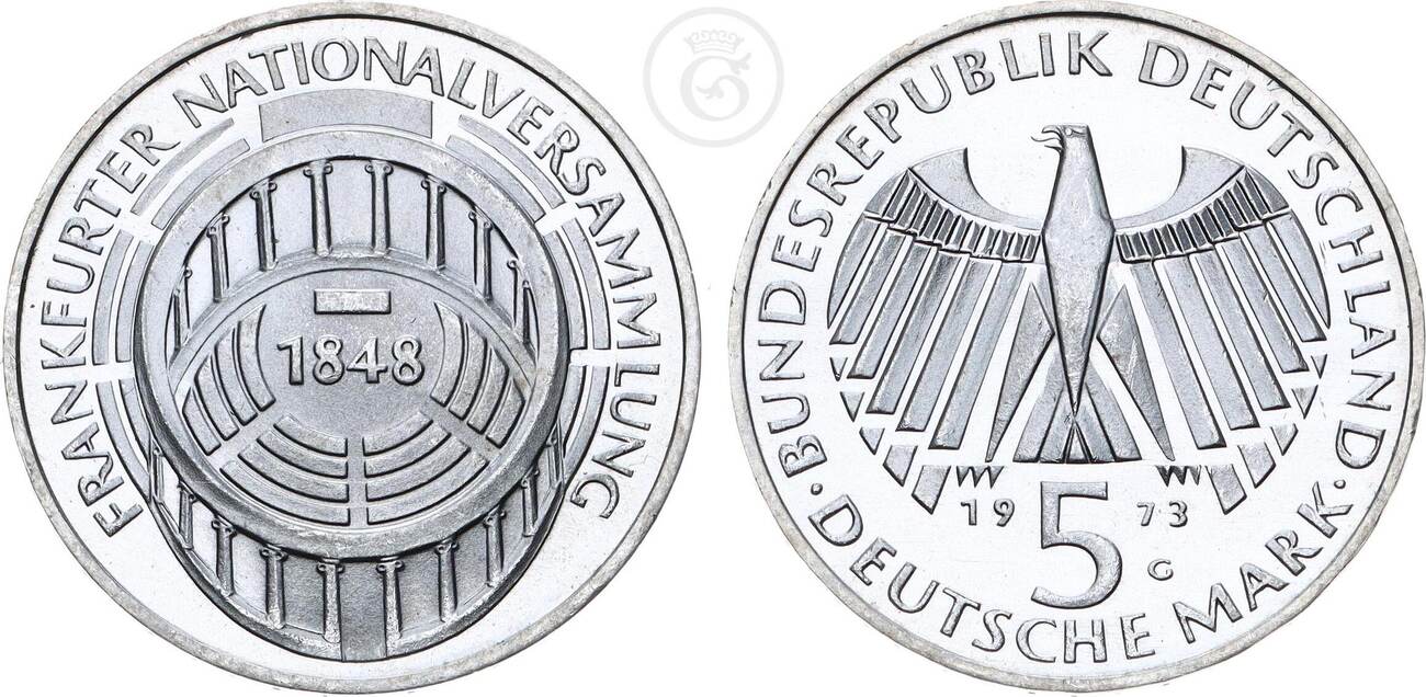 Deutschland BRD 5 Mark 1973 5 Deutsche Mark - 125. Jahrestag der ...