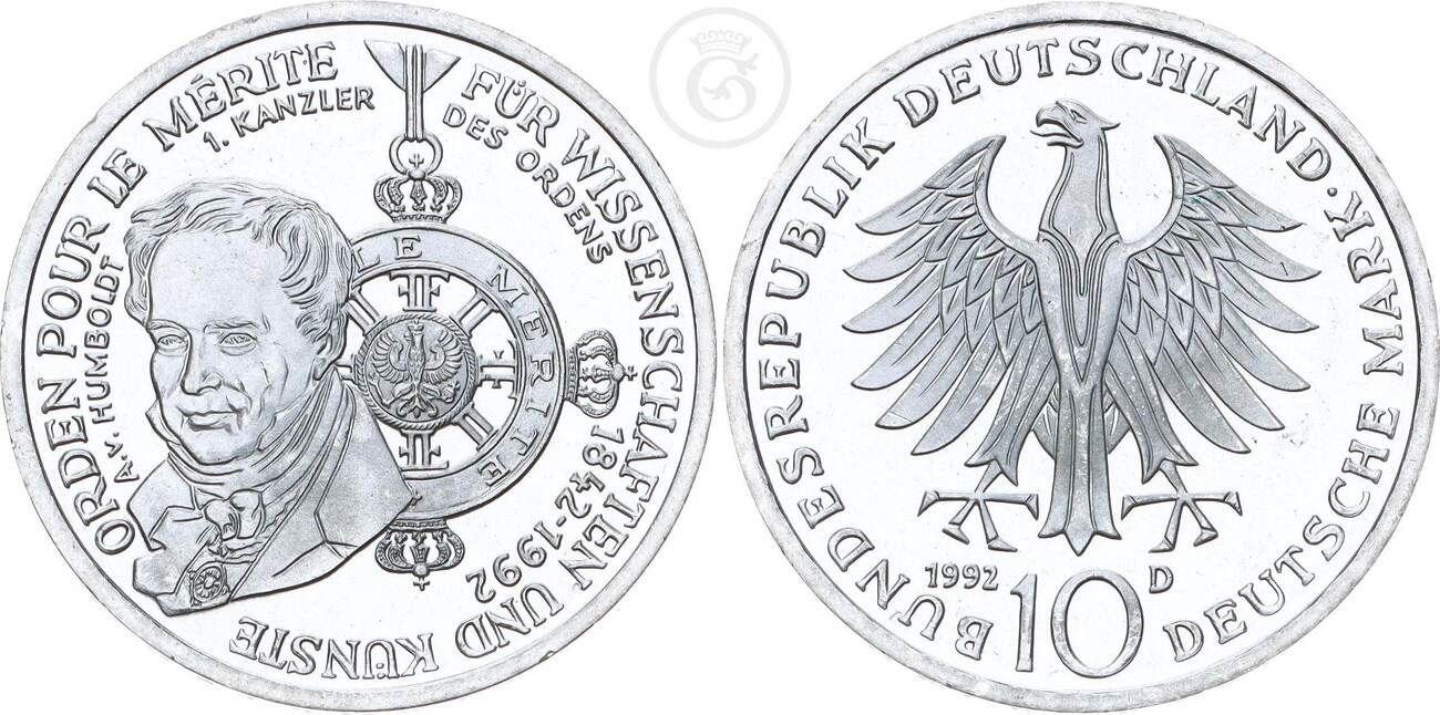 Deutschland BRD 10 Mark 1992 10 Deutsche Mark - 150. Jahrestag der ...