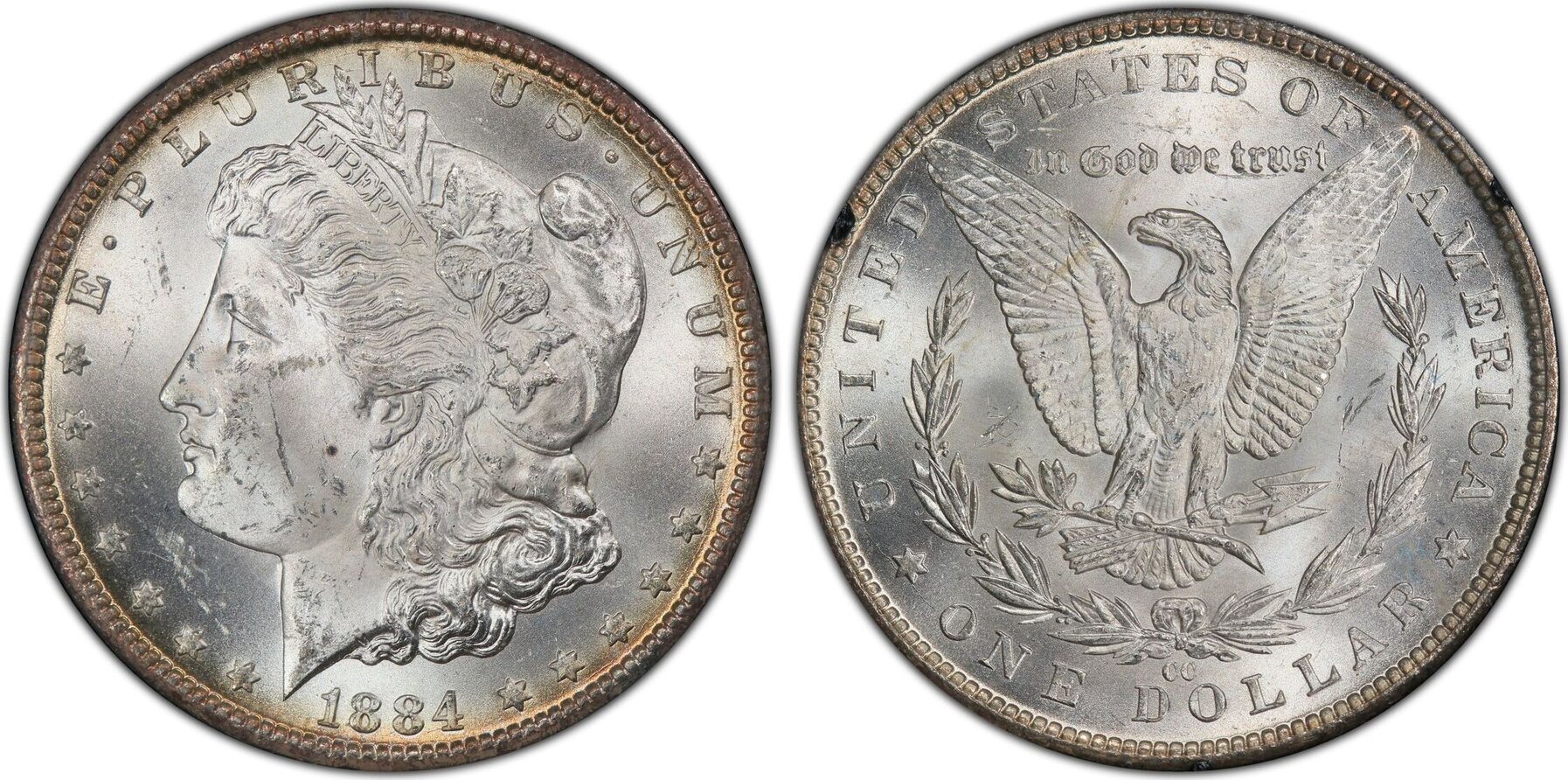 The United States of America $1 1884 CC 1884-CC Morgan Dollar GSA Hoard ...