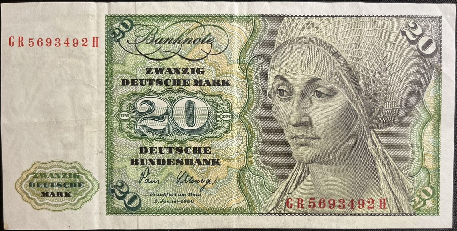 Deutschland BRD 20 Deutsche Mark 1980 20 DM Banknote III-IV | MA-Shops