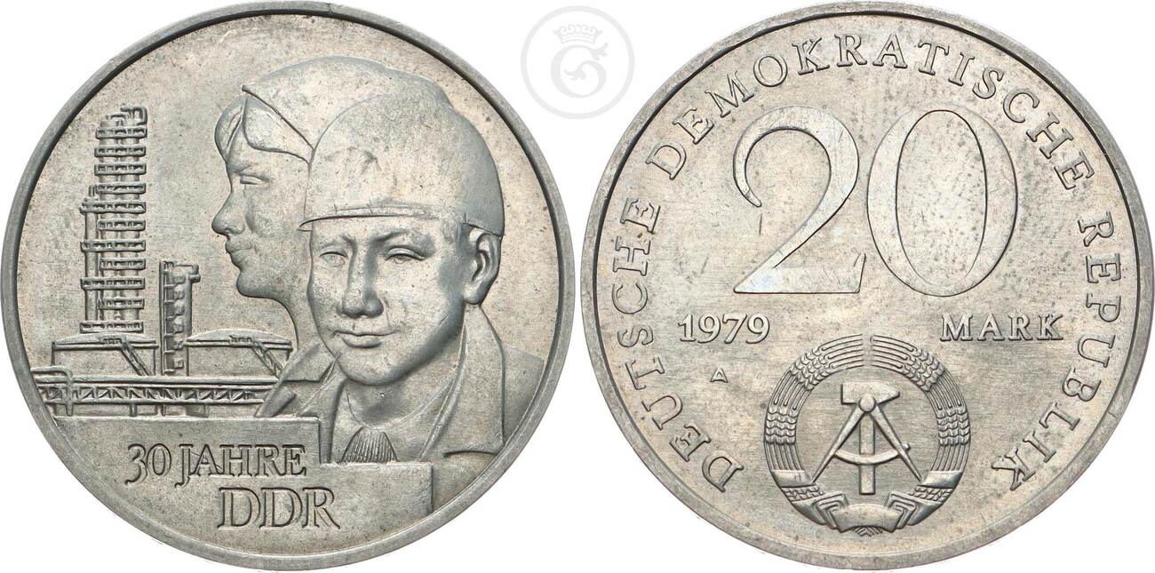 Deutschland DDR 1979 20 Mark Gedenkmünze - 30 Jahre DDR vz-st | MA-Shops