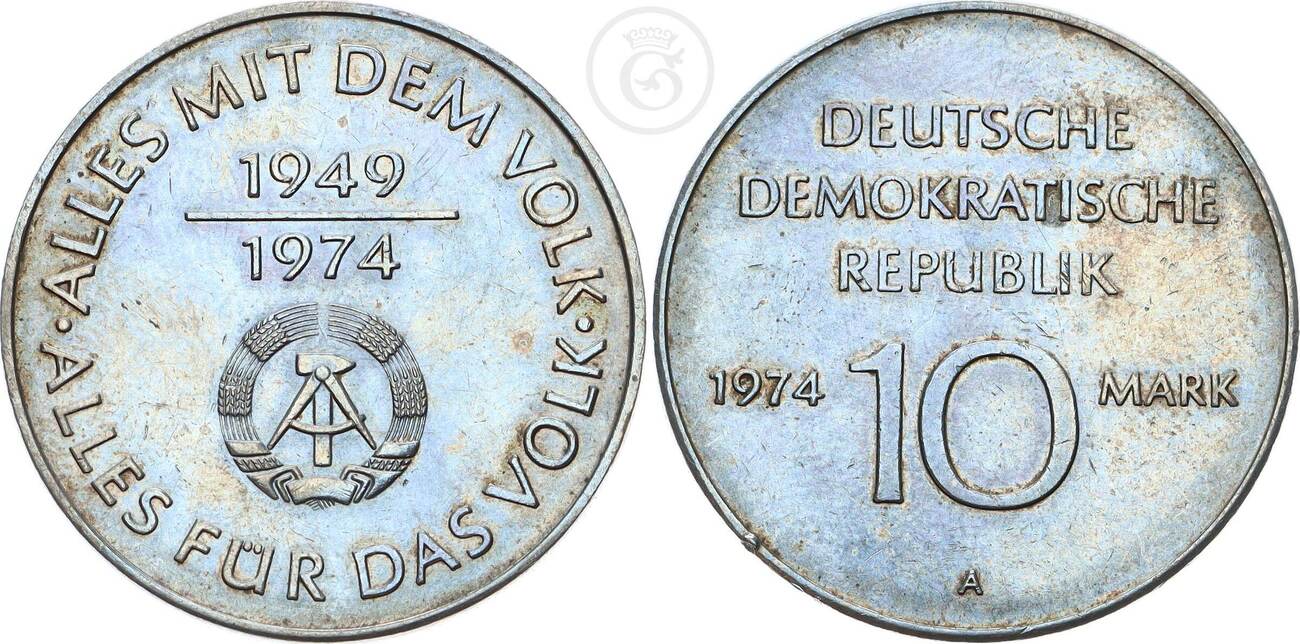 Deutschland DDR 1974 10 Mark Gedenkmünze - Alles für das Volk ...