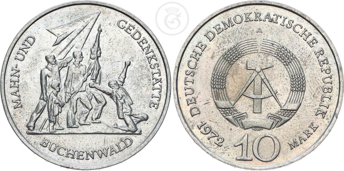 Deutschland DDR 1972 10 Mark Gedenkmünze - Mahn und Gedenkstätte ...