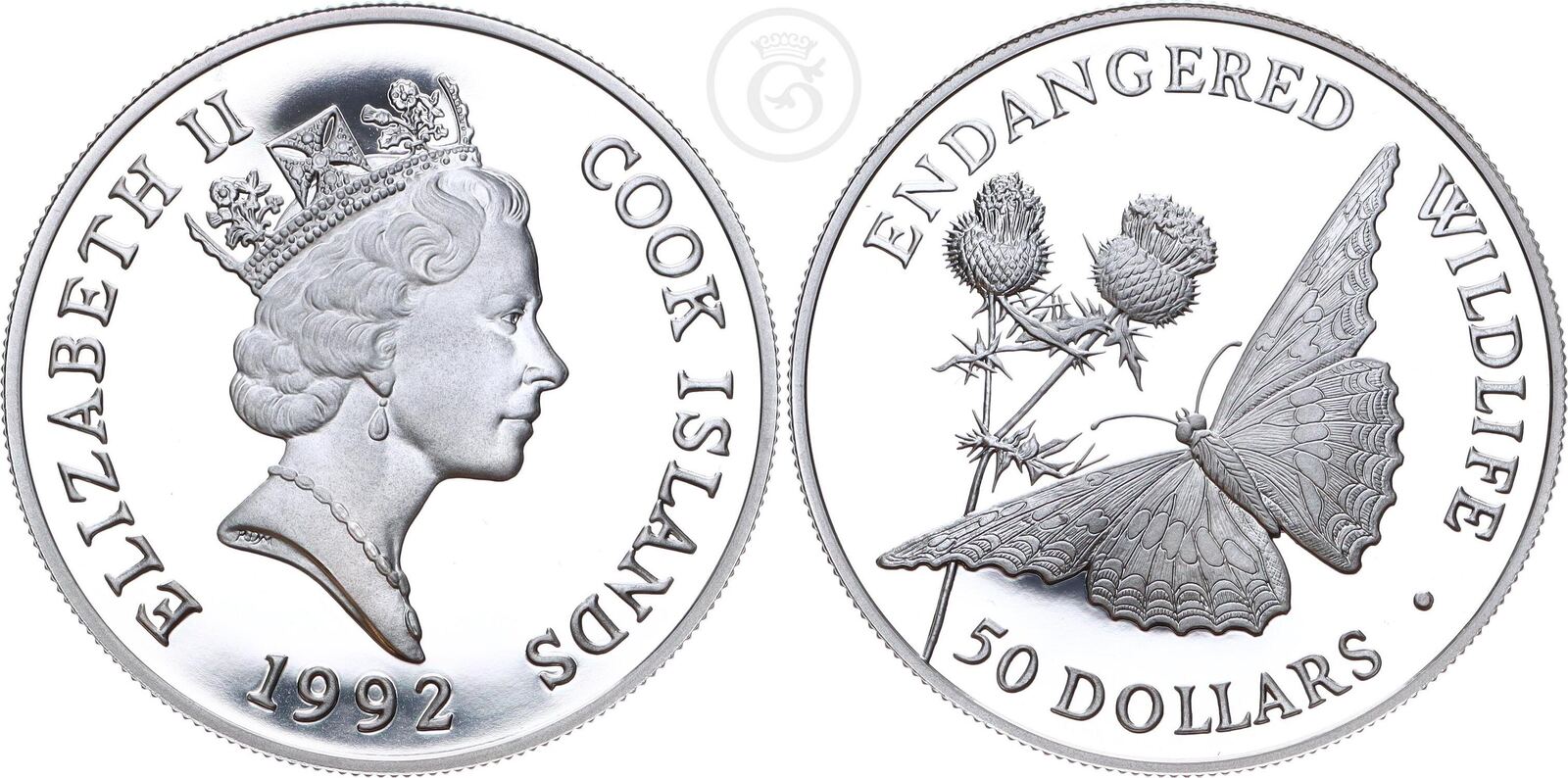 1992 50 Dollars Cook Islands - Elizabeth II - Gefährdete Tierwelt ...