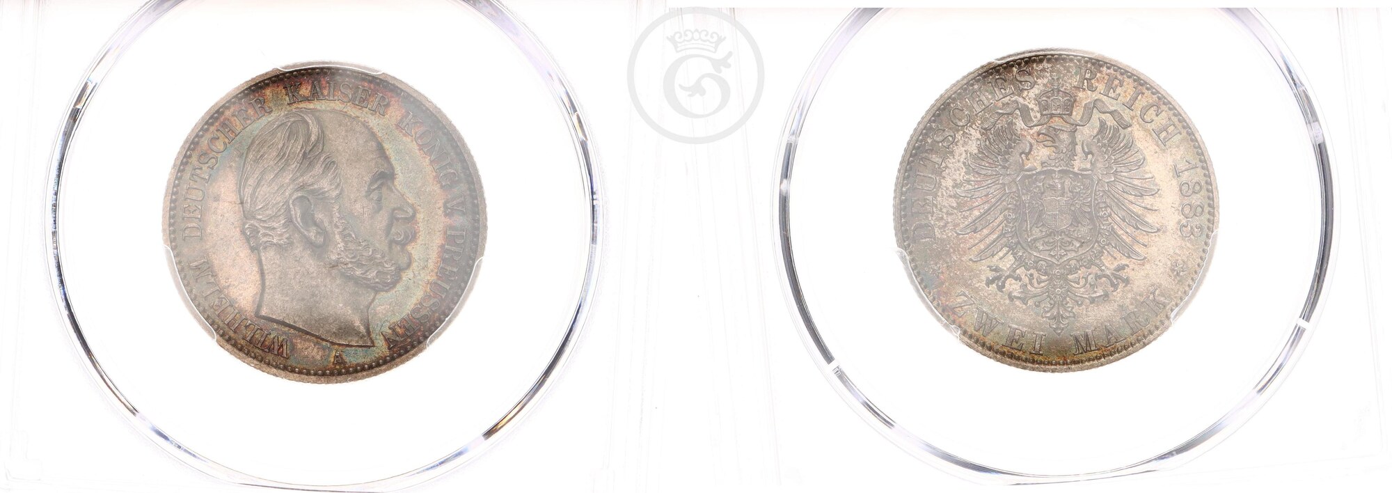 Preussen 2 Mark 1883 A J-96 Kaiser Wilhelm I PCGS zertifiziert ...